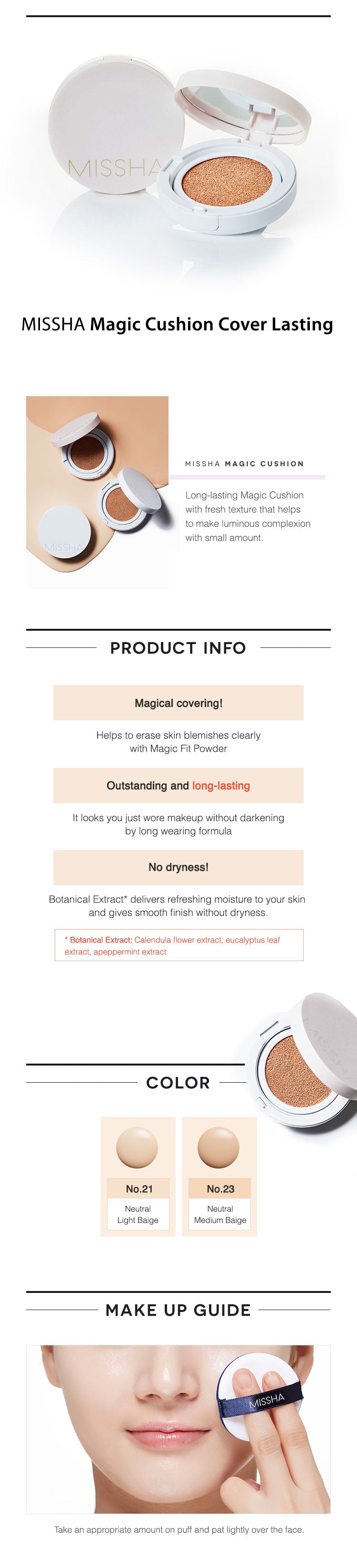 MISSHA Magic Cushion Cover Lasting 15g - MISSHA CANADA